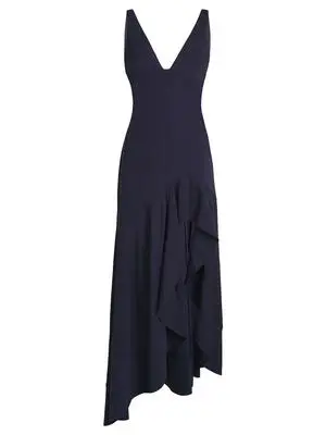 Stella McCartney Georgette Asymmetrical Ruffled Gown - Black