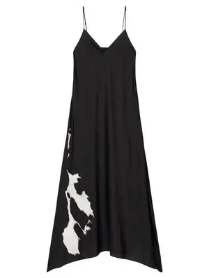 ALLSAINTS Leona Maxi Slip Dress With Adjustable Straps And Curved Hem - Black