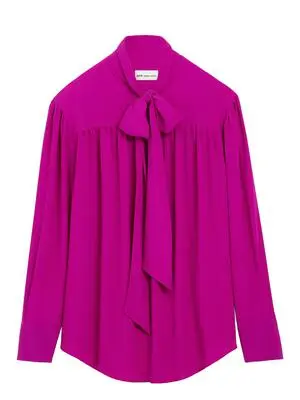 AMI Paris Lavallière Blouse - Fuchsia
