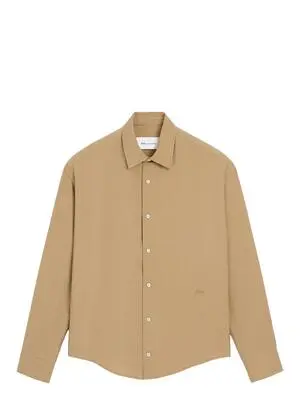 AMI Paris Boxy Viscose Twill Shirt - Mastic Beige