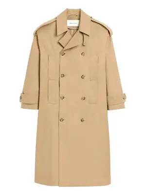 AMI Paris Beige Cotton Trench Coat - Mastic Beige