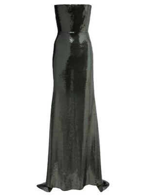 Alex Perry Sequined Corset Gown - Black