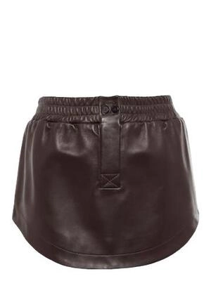 Attico Leather Miniskirt - Black