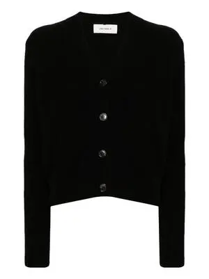 LISA YANG Long Sleeve V-neck Cardigan - Black