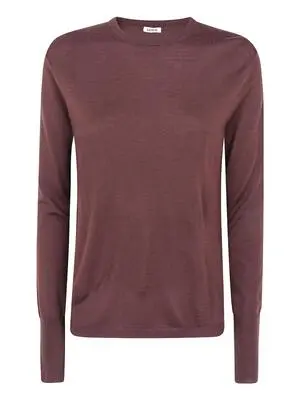 Aspesi Ribbed Long-sleeve Knit Top - Red