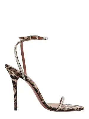 Amina Muaddi Diamante 105 High-heeled Sandals - Leopard