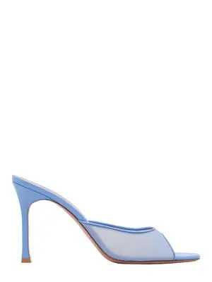 Amina Muaddi Alexa 95 Mesh High-heeled Sandals - Light Blue