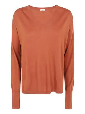 Aspesi V-neck Knit Top - Orange