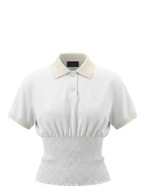 GUCCI Gucci Striped T-Shirt With Smock Embroidery And Double G Logo