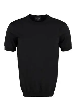 Giorgio Armani Crewneck Short-sleeve Knit Jumper - Black