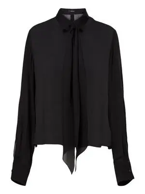 Wardrobe.NYC Tie Collar Shirt - Black