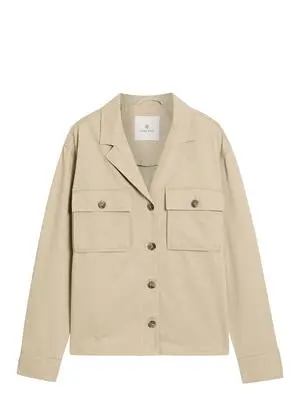 ANINE BING Sawyer Cotton Twill Shirt Jacket - Beige