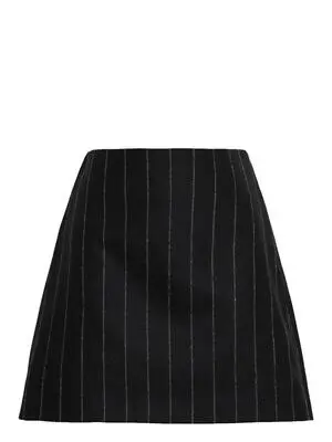 ANINE BING Tierra Pinstriped Wool-blend Mini Skirt - Dark Gray