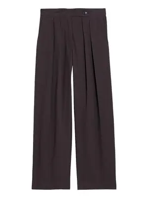 Dries Van Noten Pleated Cotton Poplin Wide-leg Pants - Chocolate
