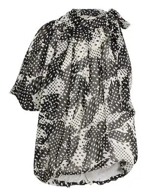 DRIES VAN NOTEN Dries Van Noten One-Shoulder Printed Silk Chiffon Top