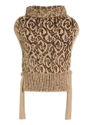 Dries Van Noten Intarsia Wool-blend Vest - Beige