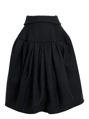 Dries Van Noten Gathered Wool-blend Felt Midi Skirt - Black