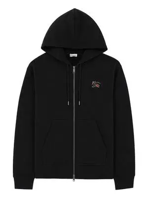 Burberry Felpa Con Cappuccio E Zip - Black