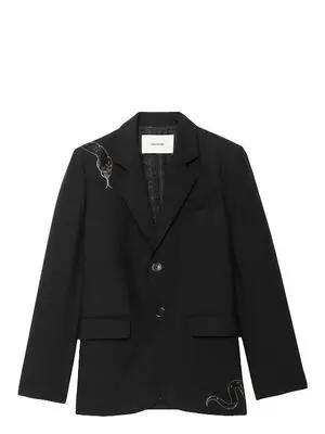 Zadig&Voltaire Vanille Embellished Oversized Tailored Jacket - Black