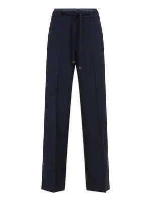 Peserico Belted Wool Pants - Blue