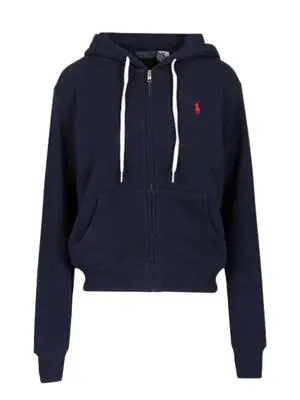 Ralph Lauren Zip-up Cropped Hoodie - Navy