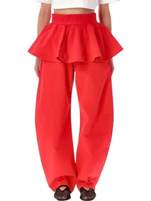 Alaïa ALAIA Garment-Dyed Denim Peplum Belt Rosso