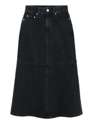 BY MALENE BIRGER Solene A-line Denim Skirt - Black