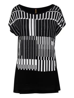 CONQUISTA Print Sleeveless Top - Black