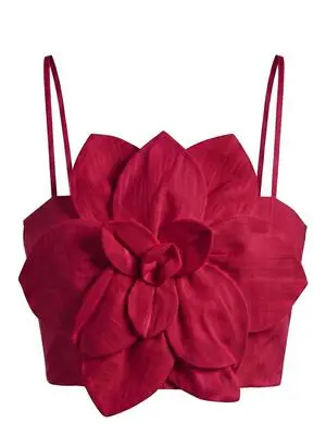 Yumi Kim Yumi Kim Sahara Linen Top With 3D Embellishment Red