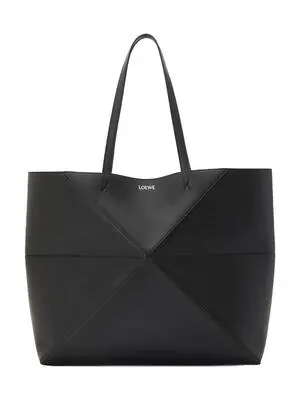 Loewe Puzzle Fold Large Leather Tote - Black