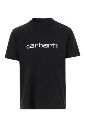 Carhartt Work In Progress Logo Cotton T-shirt - Black