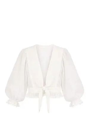 MUCHE & MUCHETTE Ishaan Top With Crochet Detailing - White