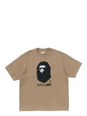 A BATHING APE Sta Houndstooth Bathing Ape Relaxed Fit Tee - Beige
