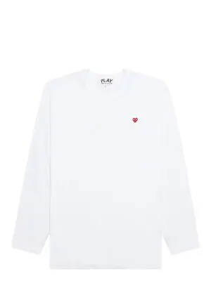 Play Comme Des Garcon Ss25 Small Heart Long-sleeve T-shirt - White