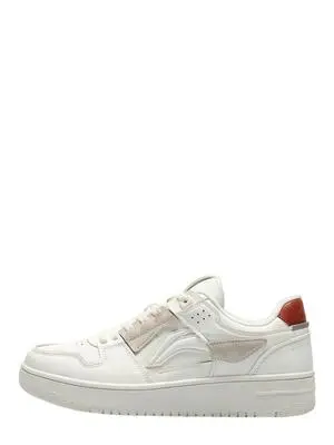 LI-NING Classic Skateboarding Sneakers - White/red