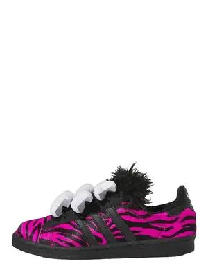 Adidas X Jeremy Scott "bones Pink Zebra" Campus 80s Sneakers - Pink/black
