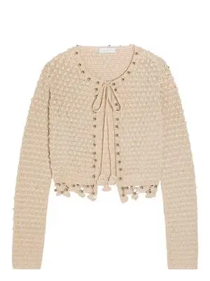 PACO RABANNE Rabanne Crochet Bead-Embellished Cotton Cardigan