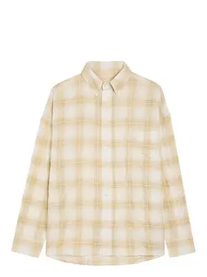 PICANTE Rocco Checked Crinkled Cotton-blend Overshirt - Ivory