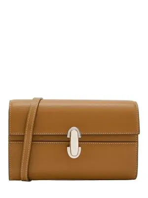 Savette Leather Mini Bag With Turn-lock Fastening - Tan