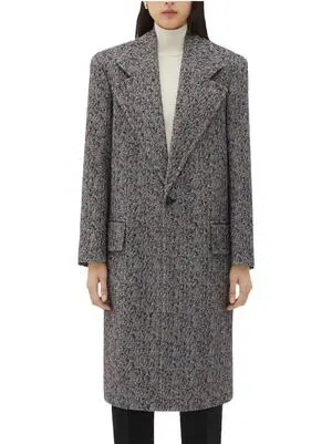 Bottega Veneta Lapel Long-sleeved Coat - Black