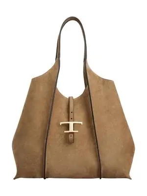 TOD'S Timeless Suede Shopping Bag Medium - Brown