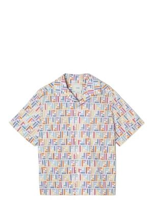 Fendi Short Sleeve Shirt With All-over Ff Logo - Multi-color