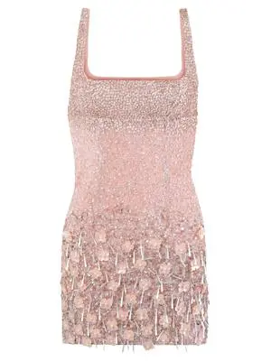 LA FUORI La Fuori Maris Embroidered Tulle Mini Dress