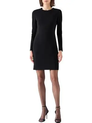 Akris Beaded Stretch Sheath Dress - Black