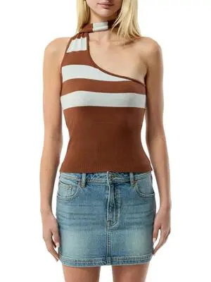 PACSUN Vanessa Scarf Knit Top - Brown