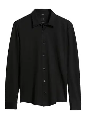 BOSS Roan Slim Fit Performance Button-up Shirt - Black