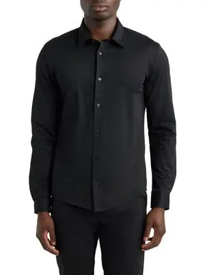 BOSS Roan Slim Fit Performance Button-up Shirt - Black