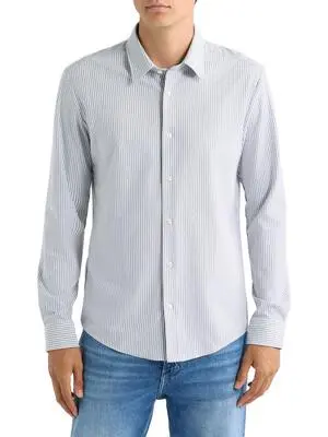 BOSS Roan Slim Fit Performance Button-up Shirt - Dark Blue