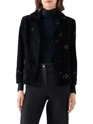 Akris Embellished Suede Jacket - Black