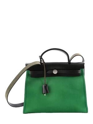 Hermès Herbag Zip Leather And Toile 31 - Green